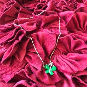 Jewelry | Brand New Pure Silver S925 Jade Butterfly Necklace | Poshmark